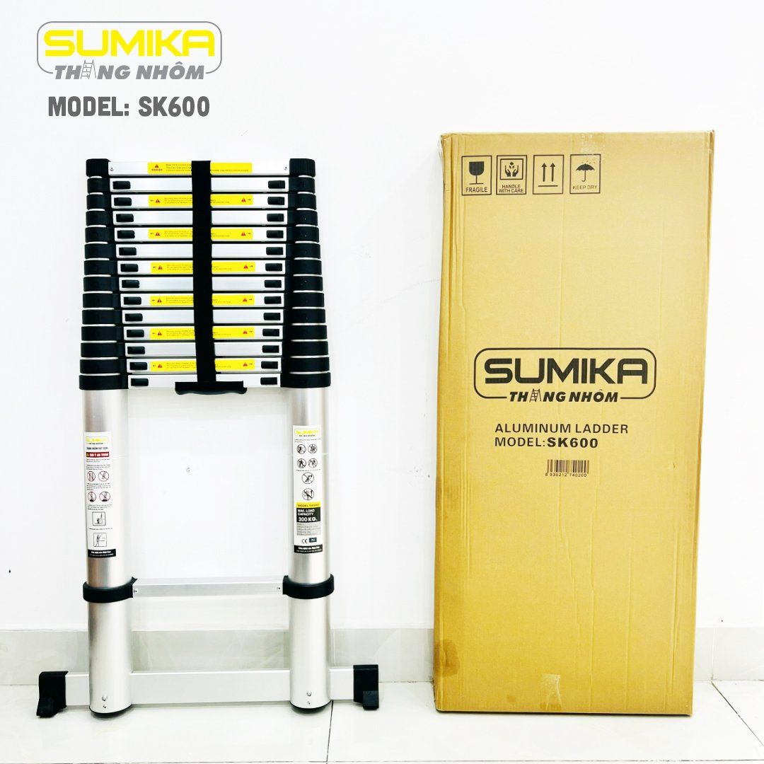 Thang rút nhôm Sumika SK600, đai đen, chiều cao 6.0m Thanh Khê – MinhTien.vip