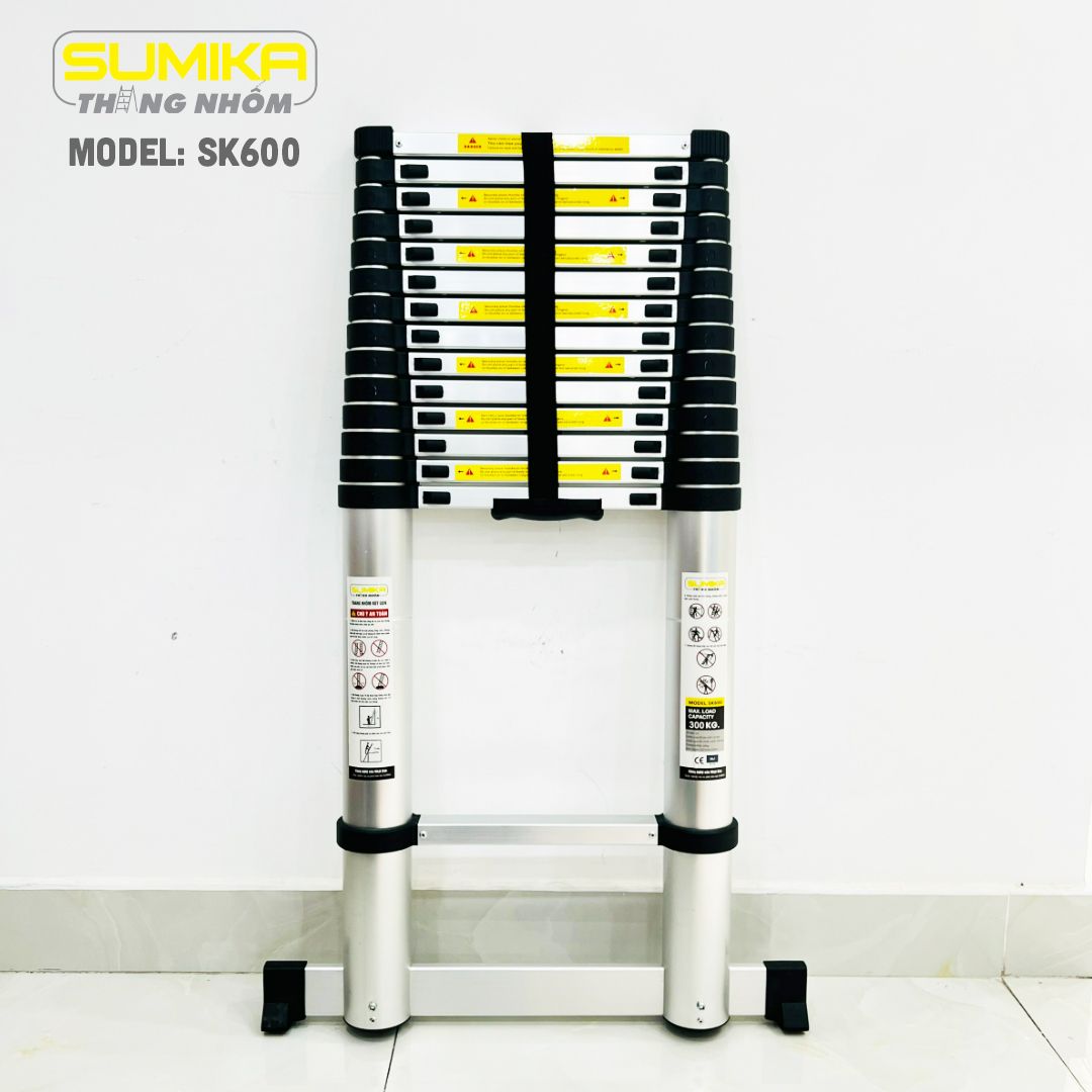 Thang rút nhôm Sumika SK600, đai đen, chiều cao 6.0m Thanh Khê – MinhTien.vip