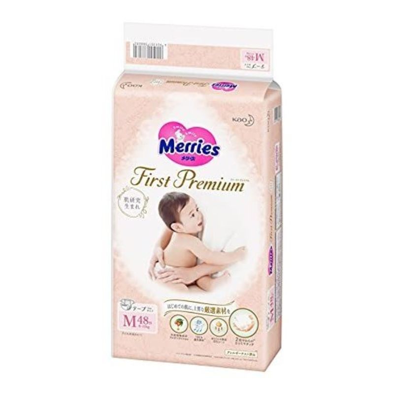 Bỉm dán Merries First Premium size M48 | snbshop.vn – Soc&Brothers