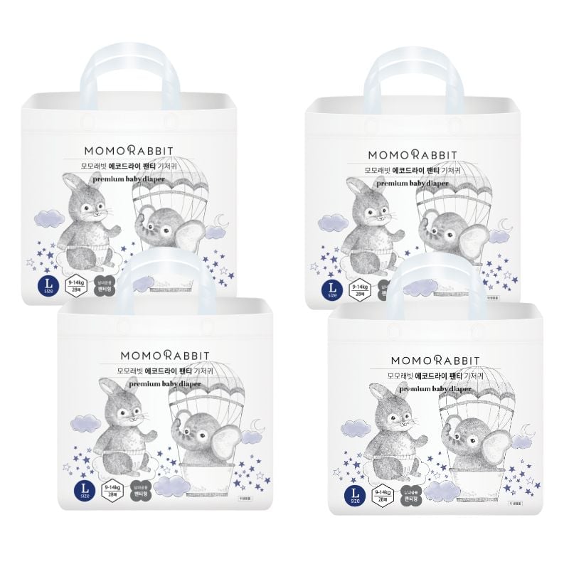 Combo 4 Bỉm quần ban đêm Momo Rabbit Baby Panty Diapers size L | snbsh ...