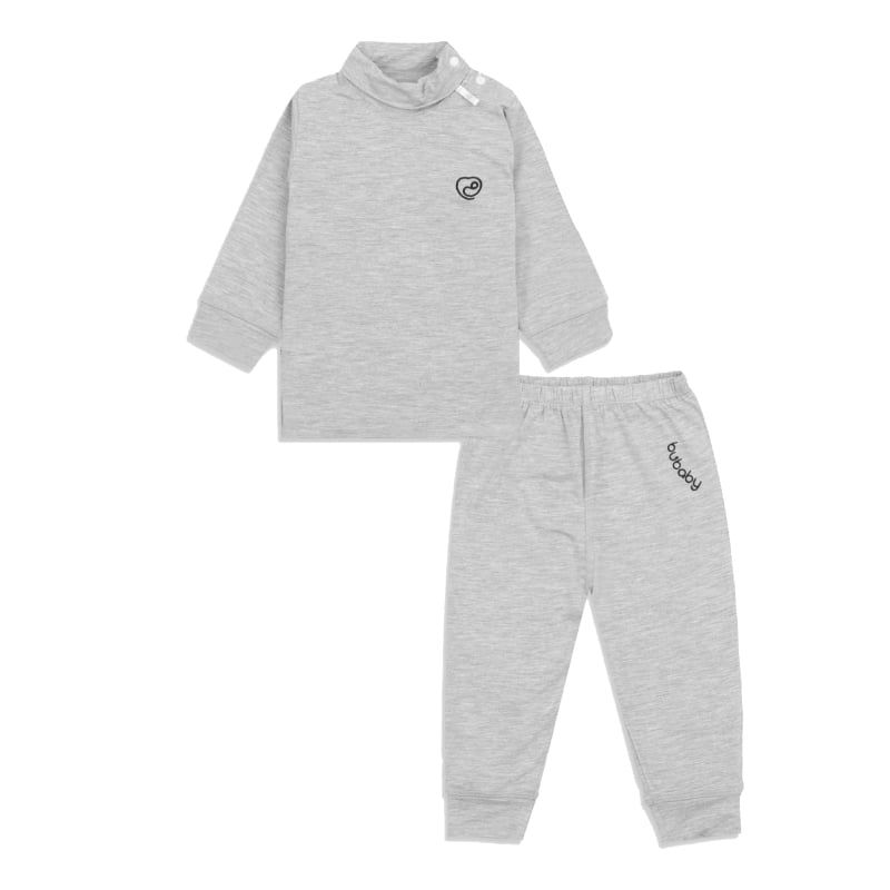 Bộ dài tay cao cổ Bu Baby Mella Melange Ghi | snbshop.vn – Soc&Brothers