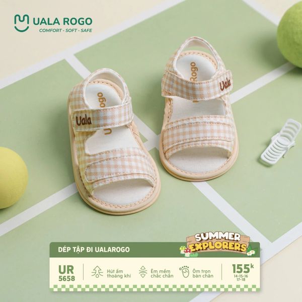 Dép Tập Đi Uala&Rogo Hai Quai Ngang Kẻ Caro Pastel | snbshop.vn – Soc ...