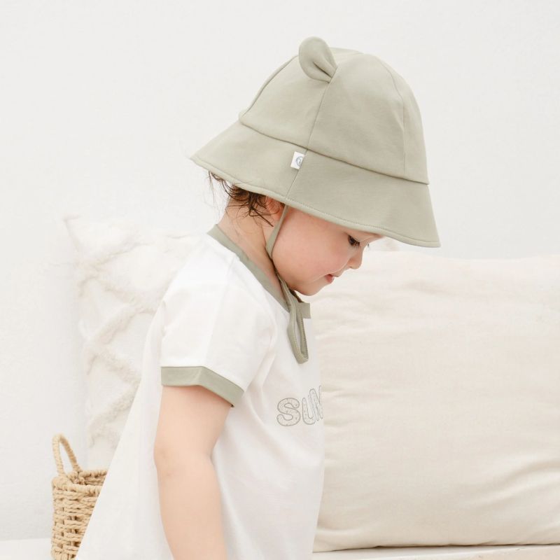 Mũ vành tròn tai gấu Bu Baby Muda Xanh Olive | snbshop.vn – Soc&Brothers