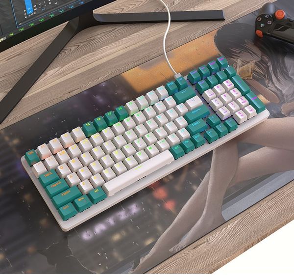 Bàn phím cơ FREE WOLF K3 980 AQUA Green Red Switch