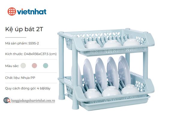 Kệ úp bát 2T 5595-2 – Nhựa Việt Nhật Plastic - Hokori cao cấp