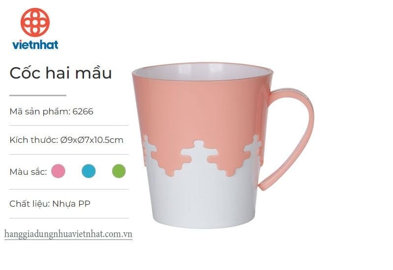 Cốc hai mầu 6266 – Nhựa Việt Nhật Plastic - Hokori cao cấp