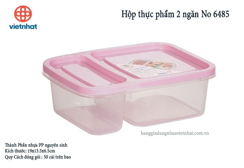 Hộp thực phẩm 2 ngăn 6485 – Nhựa Việt Nhật Plastic - Hokori cao cấp