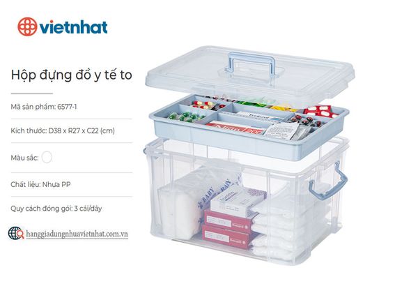Hộp đựng đồ y tế to 6577-1 – Nhựa Việt Nhật Plastic - Hokori cao cấp