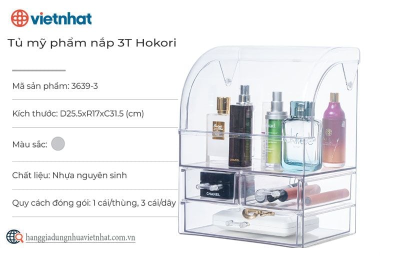 Tủ mỹ phẩm nắp 3T Hokori 3639-3 – Công ty Nhựa Việt Nhật Plastic ...
