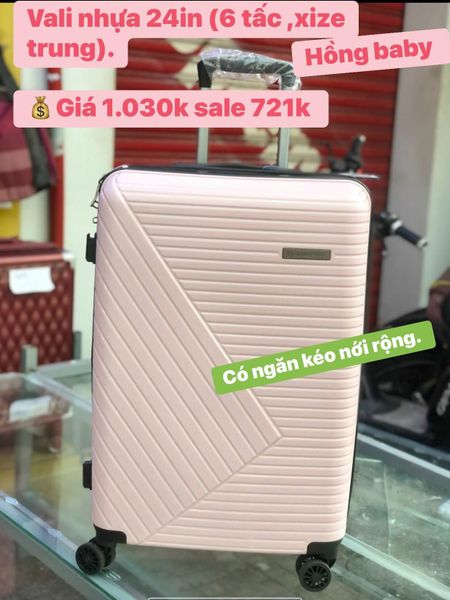 Vali 24in nhựa Hồng tím 662