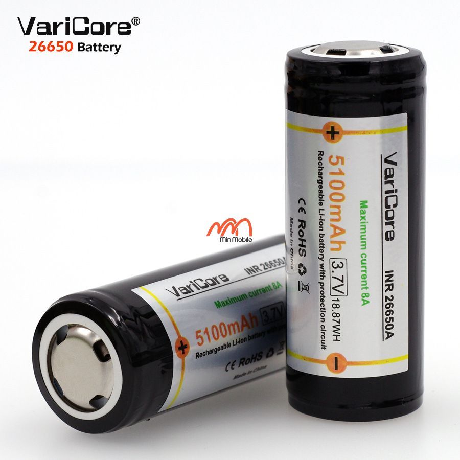Cell pin 26650 5100mAh hiệu VariCore xả 8A – Min Mobile