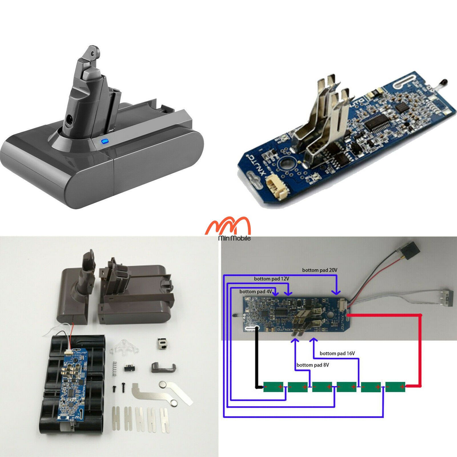 Mạch PCB bảo vệ pin máy hút bụi Dyson V6 V7 V8 V10 – Min Mobile