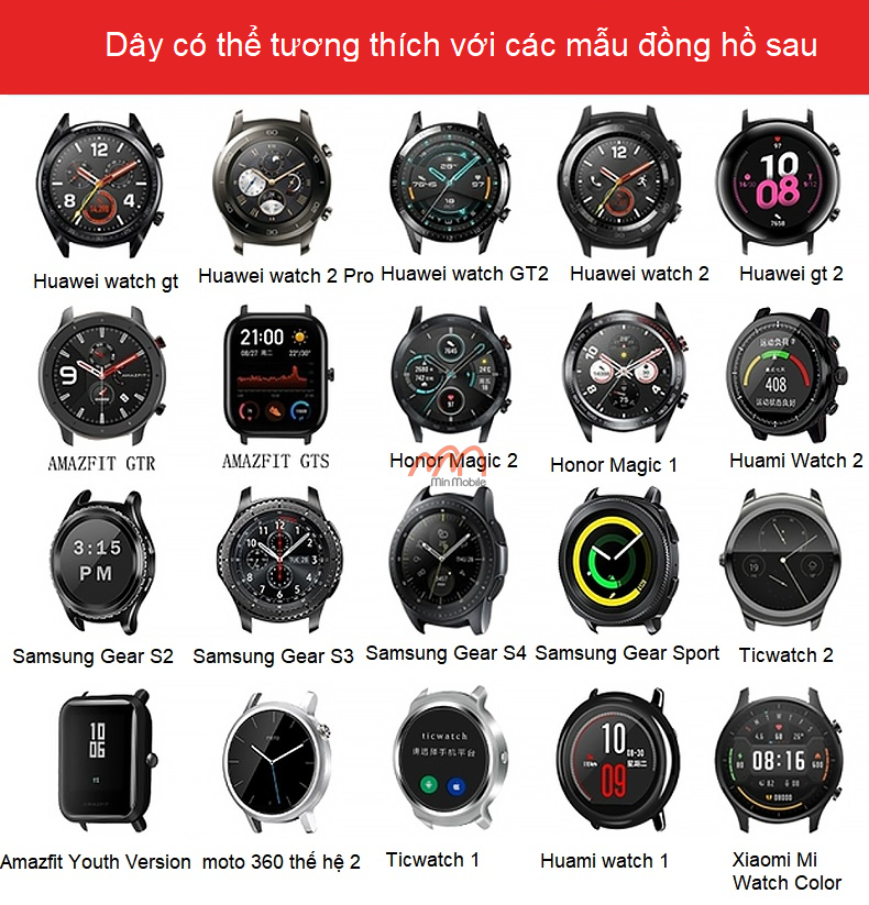 Dây kim loại lưới nhuyễn Huawei GT và Huawei Magic – Min Mobile