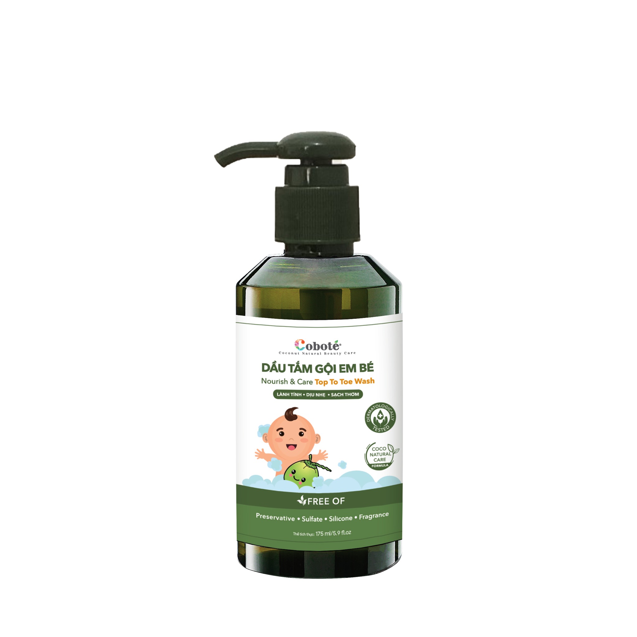 Dầu Tắm Gội Em Bé Coboté - Nourish & Care Top To Toe Wash 170ml