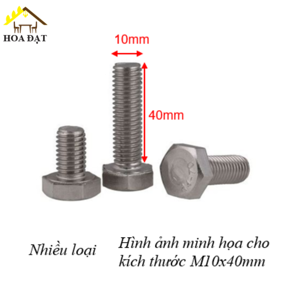 Bulong lục giác ngoài Vinahardware loại M10, inox 304-BHO1040IN