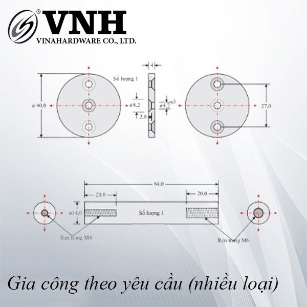 Bộ ráp nối cây treo áo sơn đen mờ Vinahardware - VNH8414B