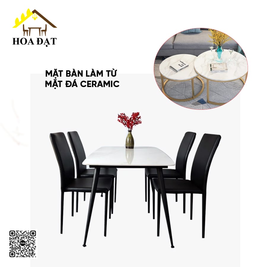 Mặt đá tròn Ceramic màu trắng