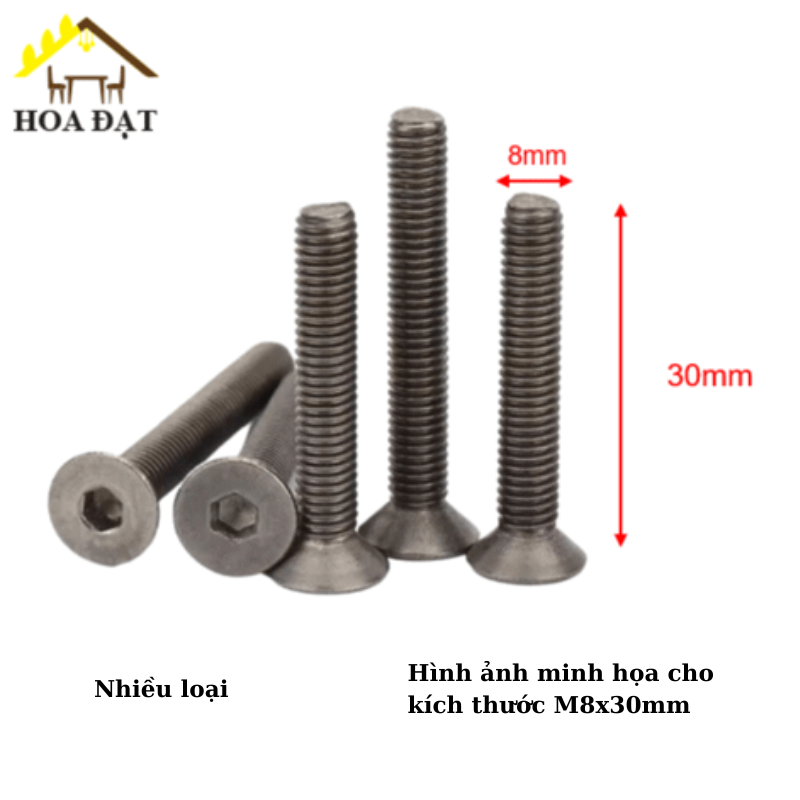 Bulong lục giác chìm M8 Vinahardware, inox 304 - HDSB305 - HSS850IN