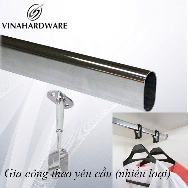 Ống Inox Oval Treo Quần Áo & Ray lùa kính – Mã 1902.1.15273