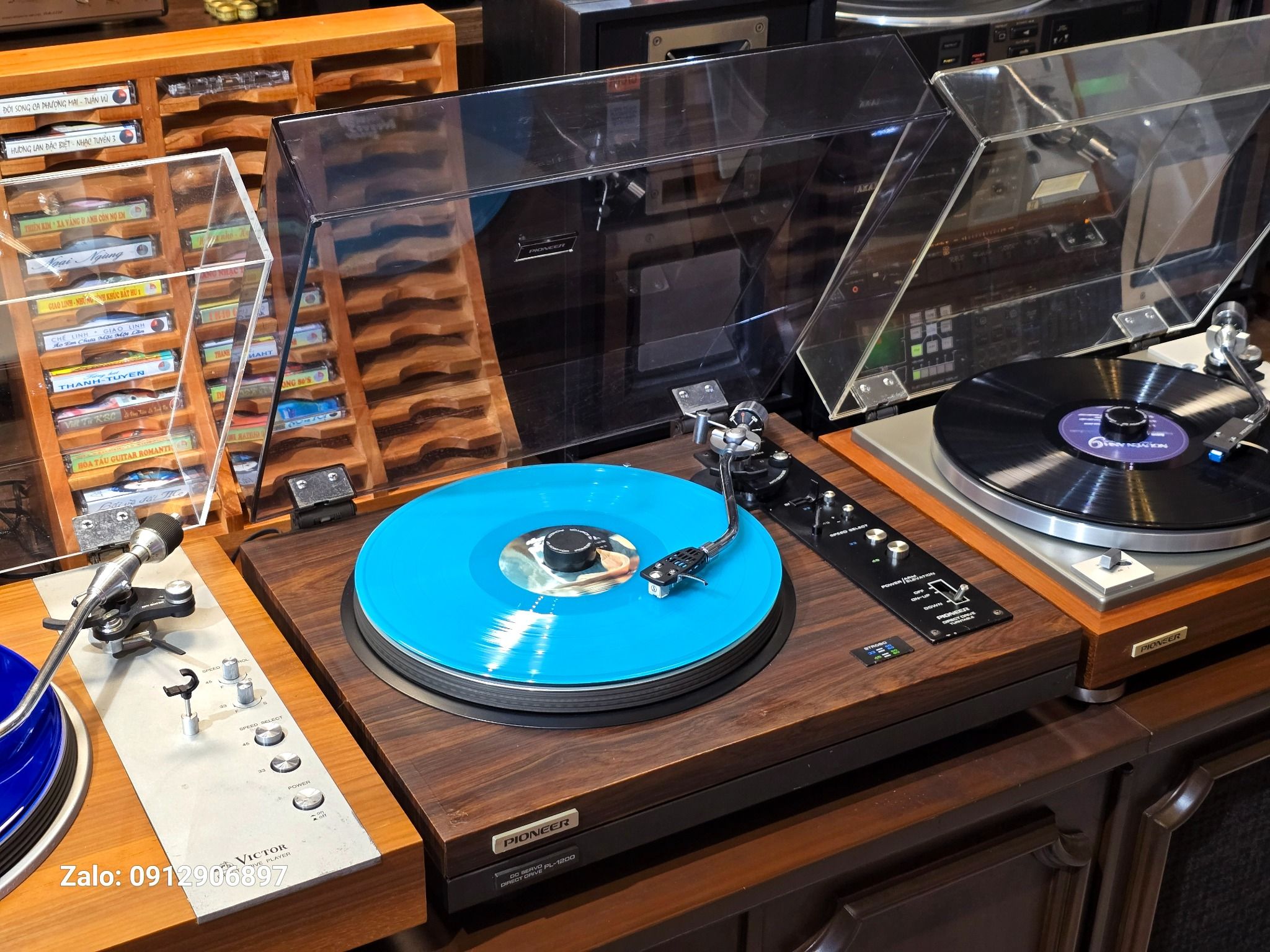 Bộ 3 mâm than Nhật siêu đẹp: Pioneer PL1200, A215 và Victor JL B41 ...