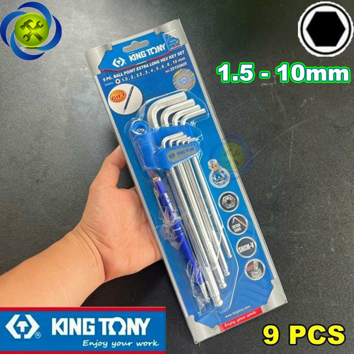 Bộ lục giác đầu bi Kingtony 20109MR có 9 cây (1.5- 10mm) – CÔNG TY TNHH ...