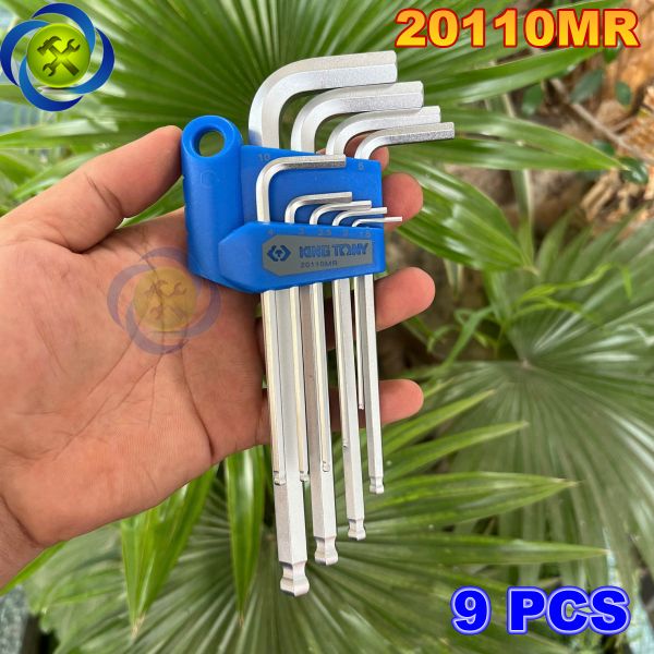Bộ lục giác Kingtony 20110MR 9 cây hệ mét (1.5 - 10mm) loại ngắn đầu b ...