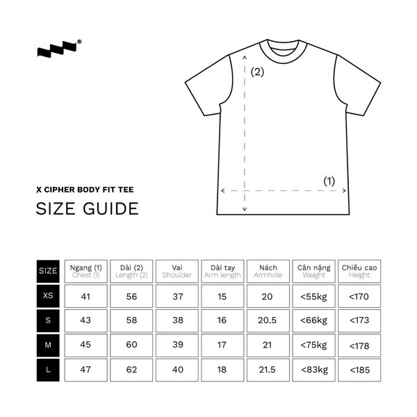 X CIPHER BODY FIT TEE – LIDER