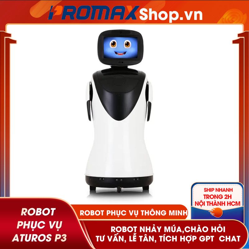 Robot phục vụ Aturos P3 nhảy múa, chào hỏi, tư vấn , lễ tân, tích hợp ...