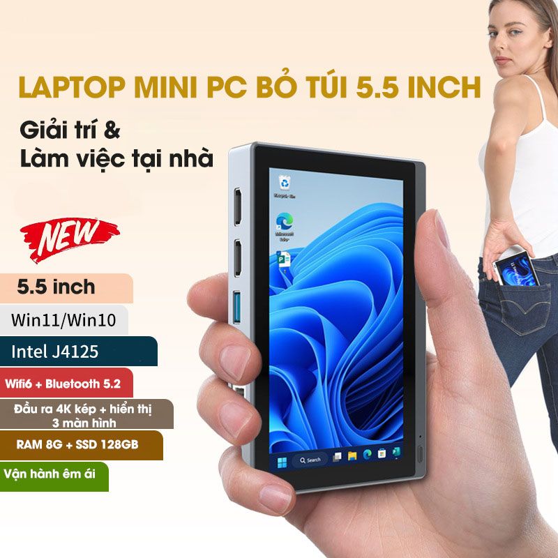 Laptop mini PC Aturos RK3588 màn hình cảm ứng 5.5 inches, RAM 8GB, bộ ...