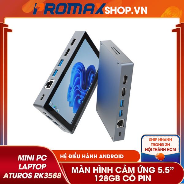 Laptop mini PC Aturos RK3588 màn hình cảm ứng 5.5 inches, RAM 8GB, bộ ...