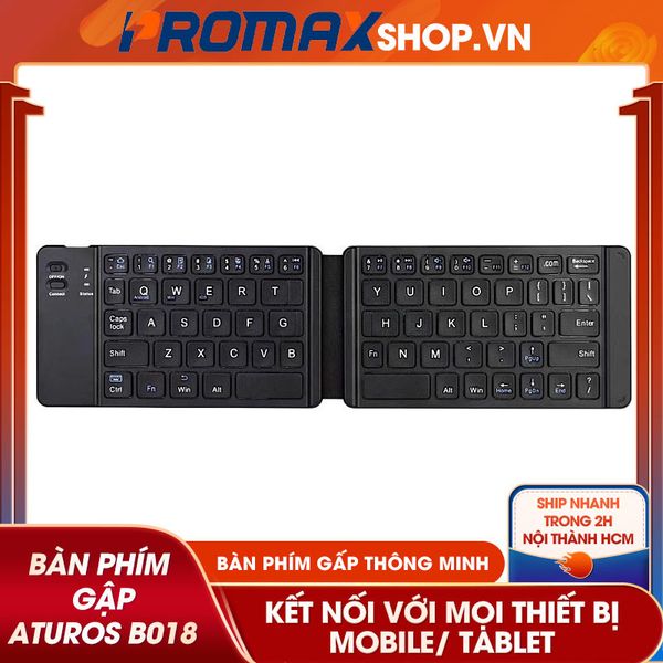 Bàn phím gập gấp gọn Aturos B018 cho điện thoại, máy tính bảng, iPad ...