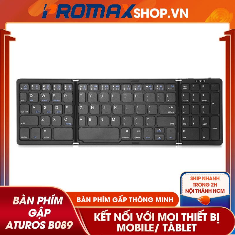 Bàn phím gập Aturos B089 tích hợp số kết bối Bluetooth – PROMAX SHOP