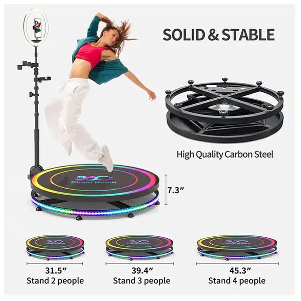 Bàn Xoay Photo Booth 360, bục xoay 360 độ quay video, chụp ảnh – PROMAX SHOP