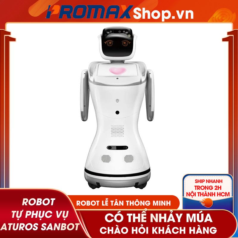 Robot tự phục vụ, chào hàng, chào hỏi khách hàng Aturos Sanbot – PROMAX SHOP