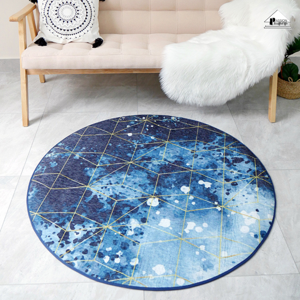 Thảm Tròn Trải Sàn Chinell Chống Trượt Blue Diamond – Nội thất Passion ...