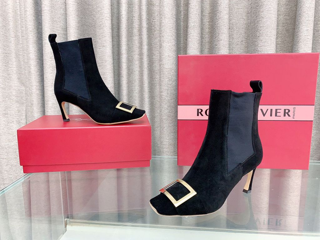 Boot Roger* Vivie*r cao 7cm da bò cao cấp dáng đơn giản đẹp sang dễ đi ...