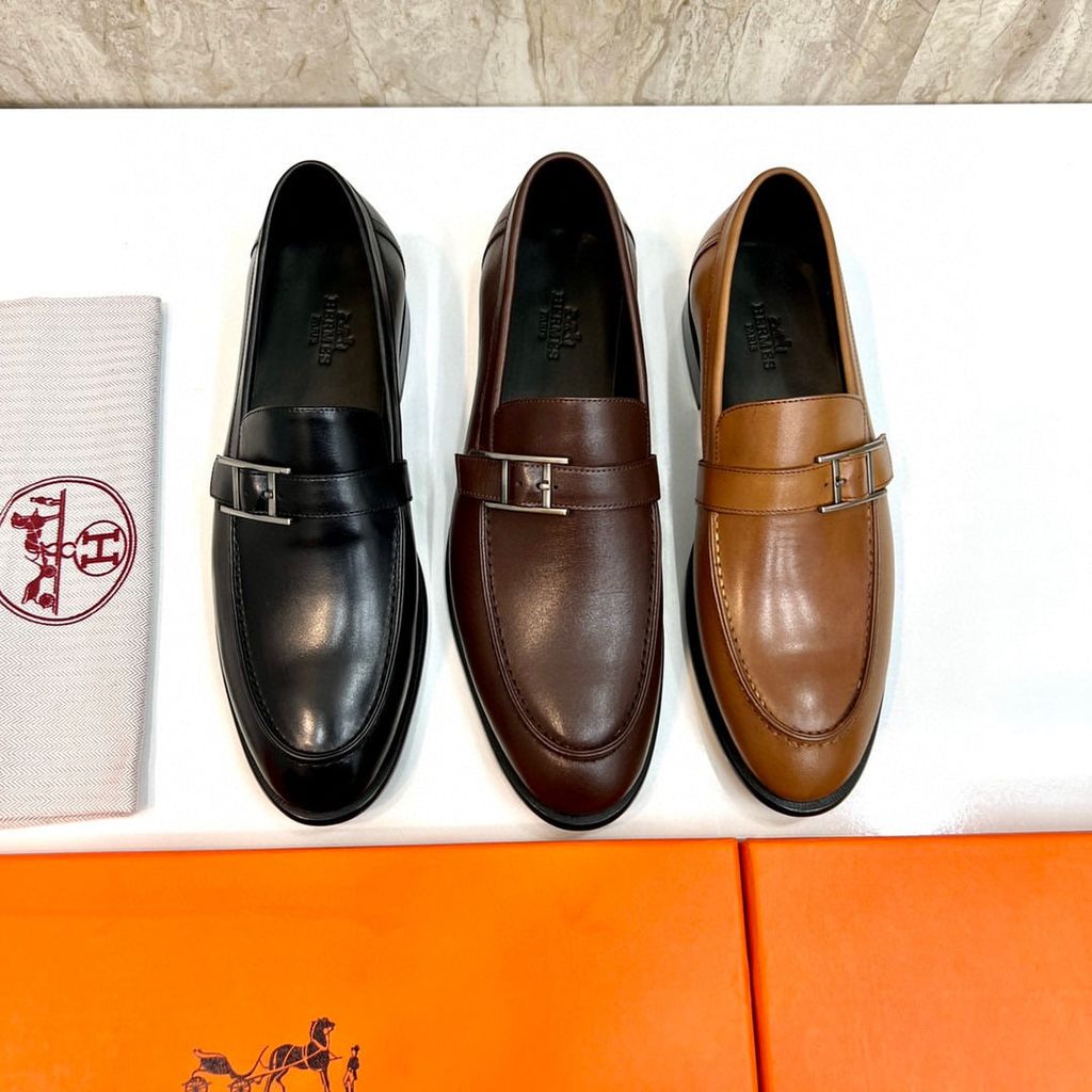 Giày âu Hermes* VIP 1:1 da nhập khẩu kiểu đẹp lịch lãm cao cấp Chất lư ...