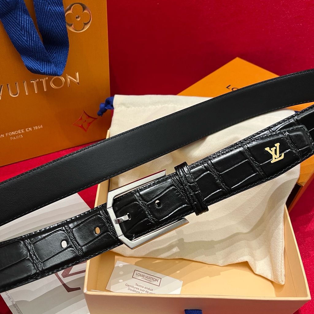 Belt nam L*V vân cá sấu đẹp lịch lãm 1450k một món đồ nhỏ để nâng tầm ...