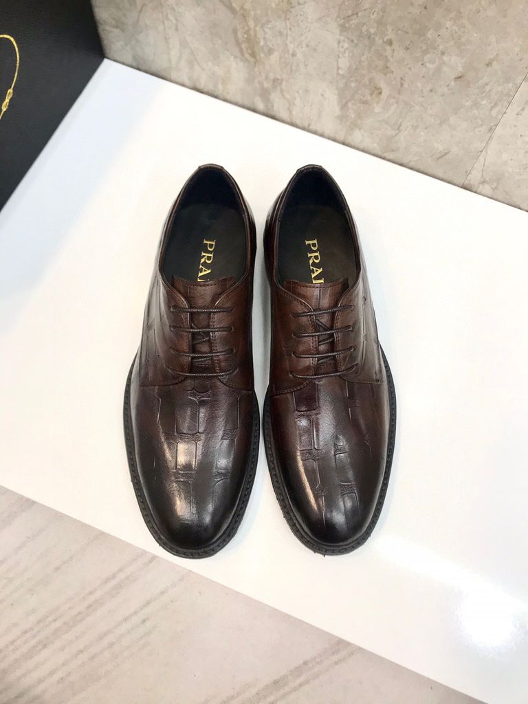 Giày âu PRADA* da bò mềm dập vân nổi đẹp lịch lãm cao cấp 1800k Chất l ...