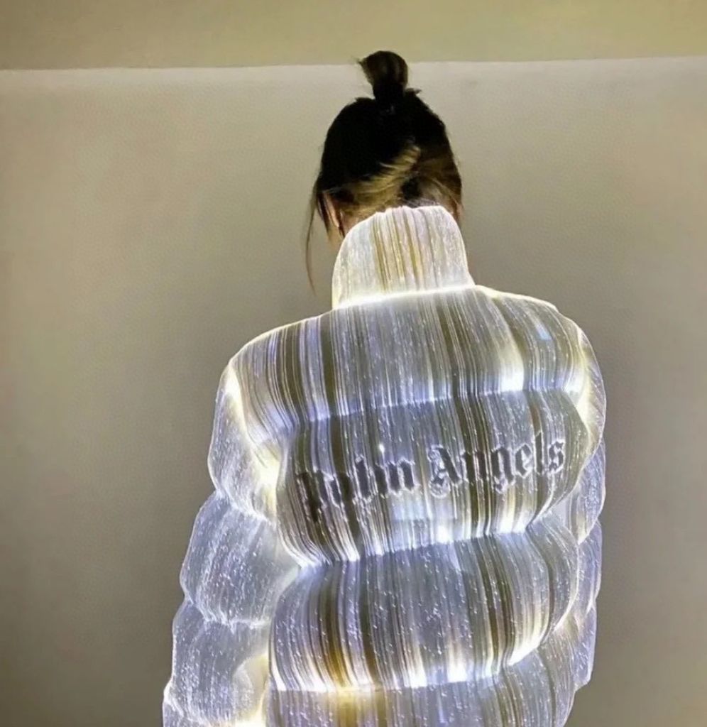 Áo khoác nam nữ moncler* Palm Angels hiệu ứng đường ánh sáng đèn led h ...