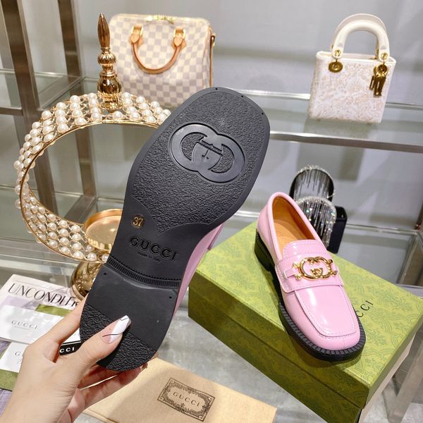 Giày nữ loafer GUCCI* da bóng logo vàng 3 màu đẹp sang SIÊU CẤP 1750k ...