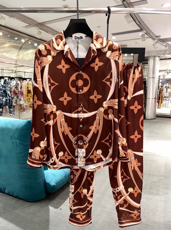 Bộ đồ pijama lụa cao cấp cho nam nữ hoạ tiết các hãng đẹp độc SIÊU CẤP ...