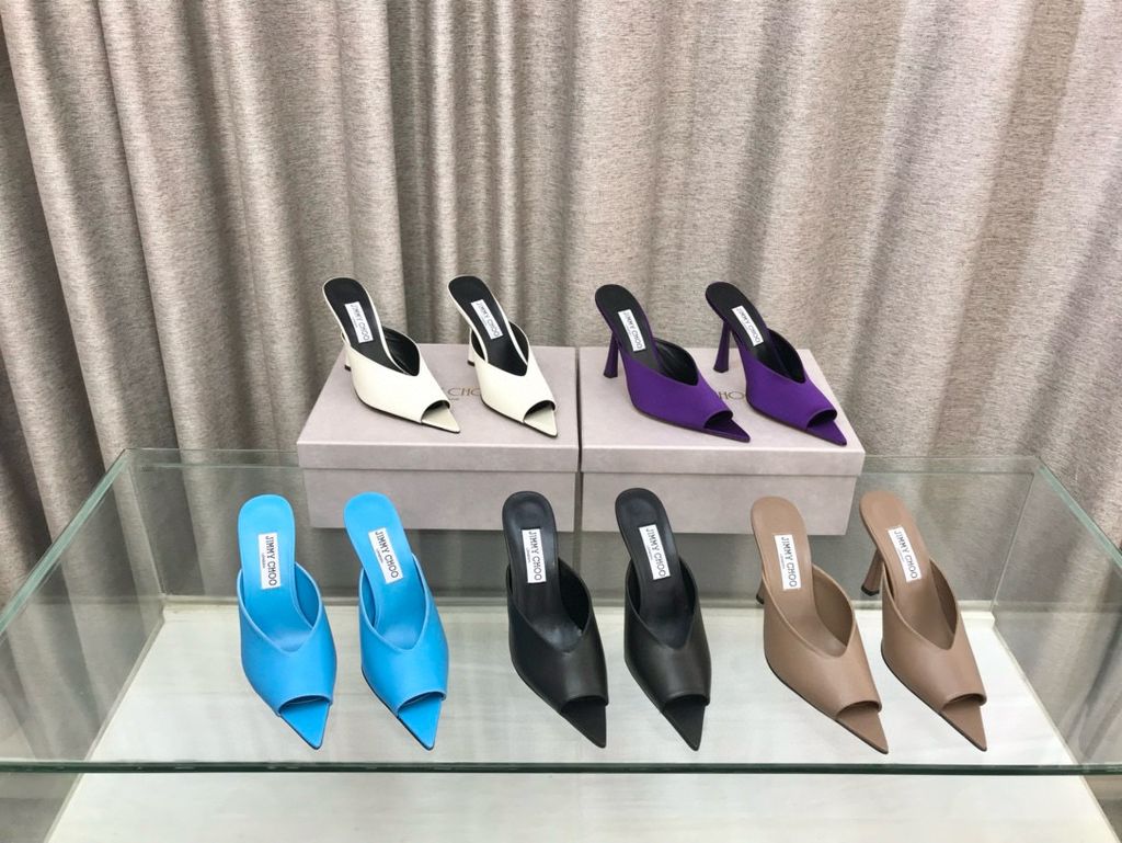 Dép cao gót JIMMY* CHOOO* mũi nhọn cao 10cm da bò xịn đẹp VIP 1:1 chất ...