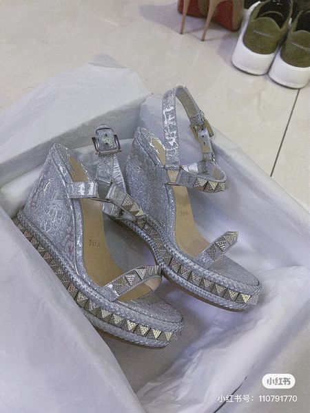 Sandal nữ đế xuồng Lou.bou.tin* cao 6cm và 12cm quai tán đinh SIÊU CẤP ...