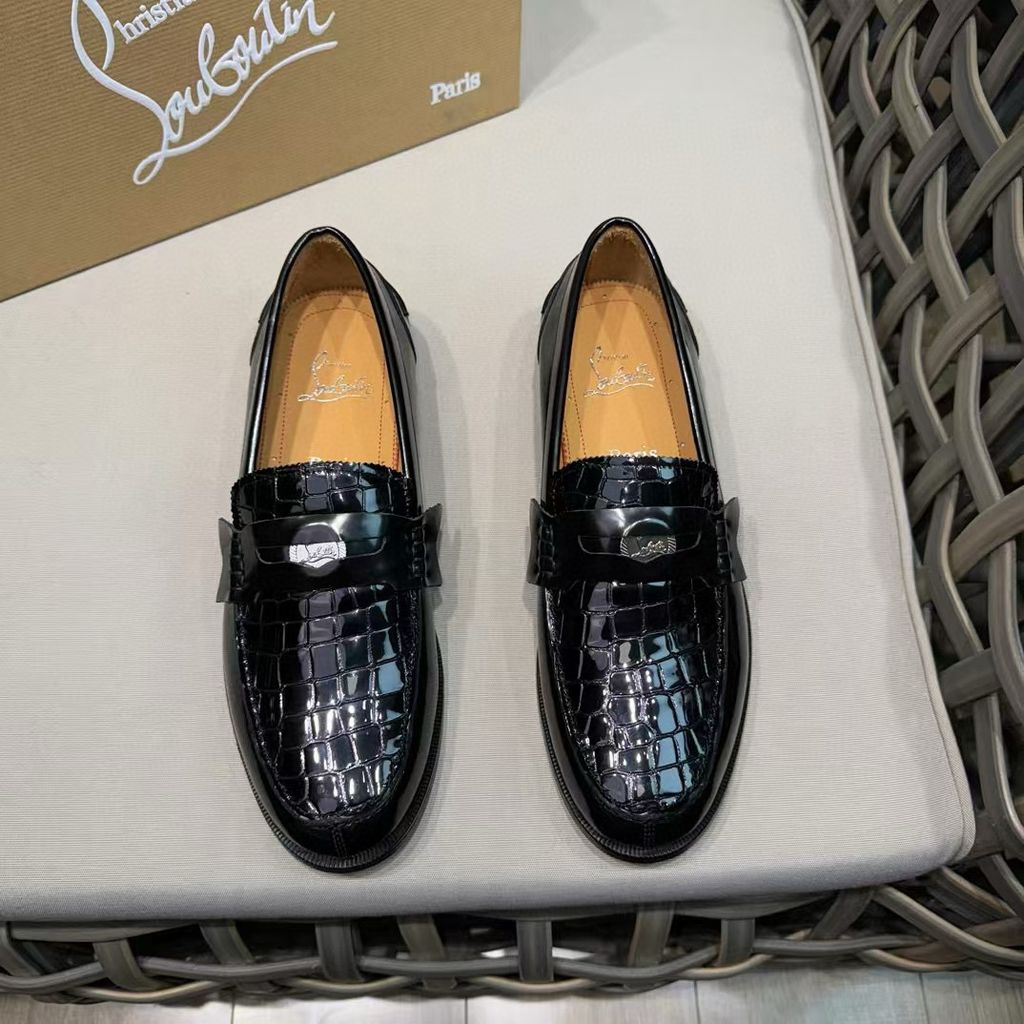 Giày nam Loafer Lou.bou.tin* vân cá sấu cực đẹp sang lịch lãm hàng độc ...