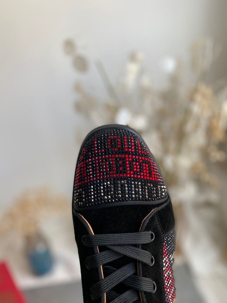 Sneaker Lou.bou.tin* cao cổ nam nữ đính full đá hình chữ đẹp VIP 1:1 2 ...