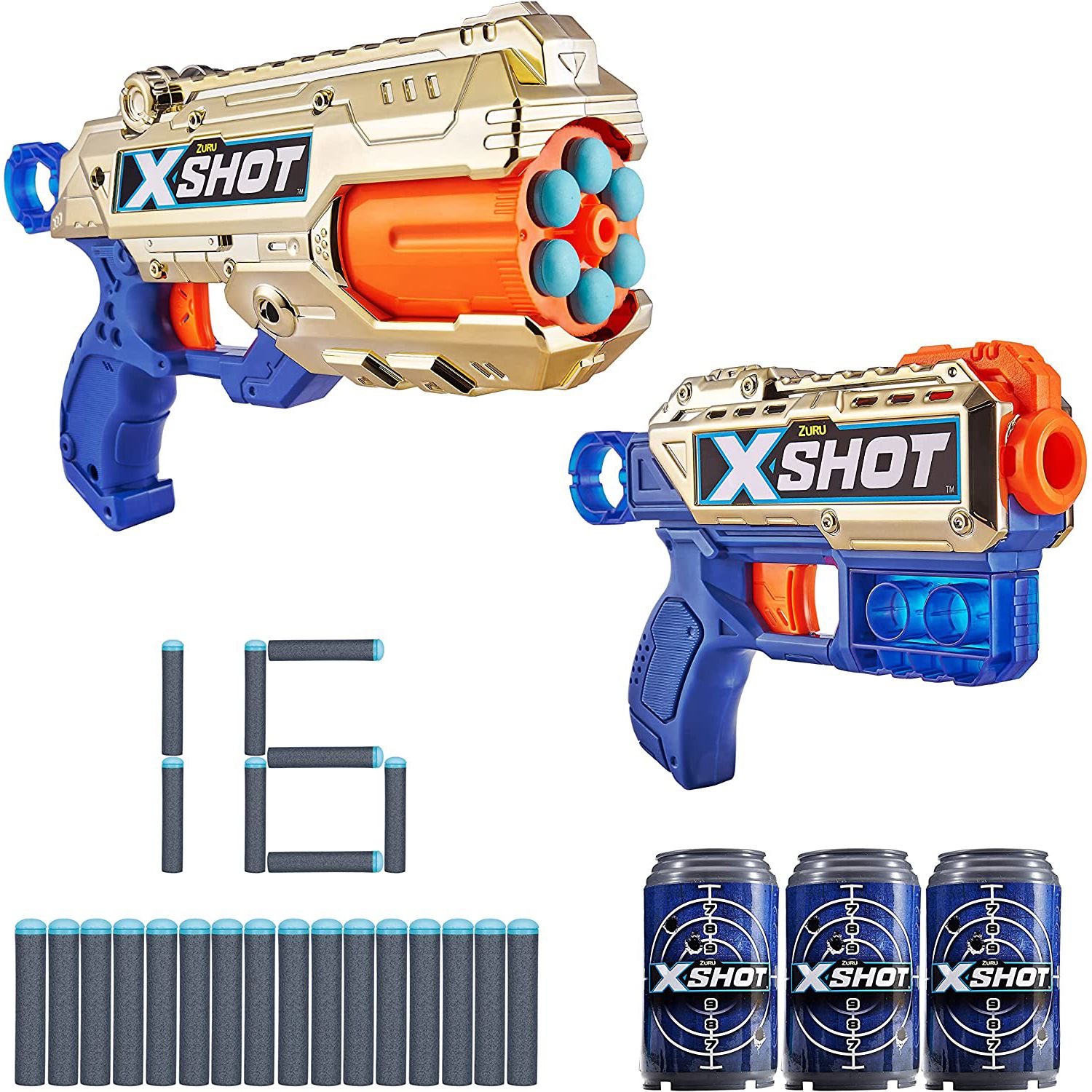 X-Shot Excel Royale Edition Reflex 6 and Kickback Combo Pack – NERF ...