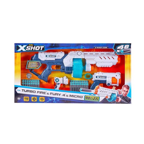X-Shot EXCEL Combo Pack - Turbo Fire, Fury 4 and Micro Blasters – NERF ...