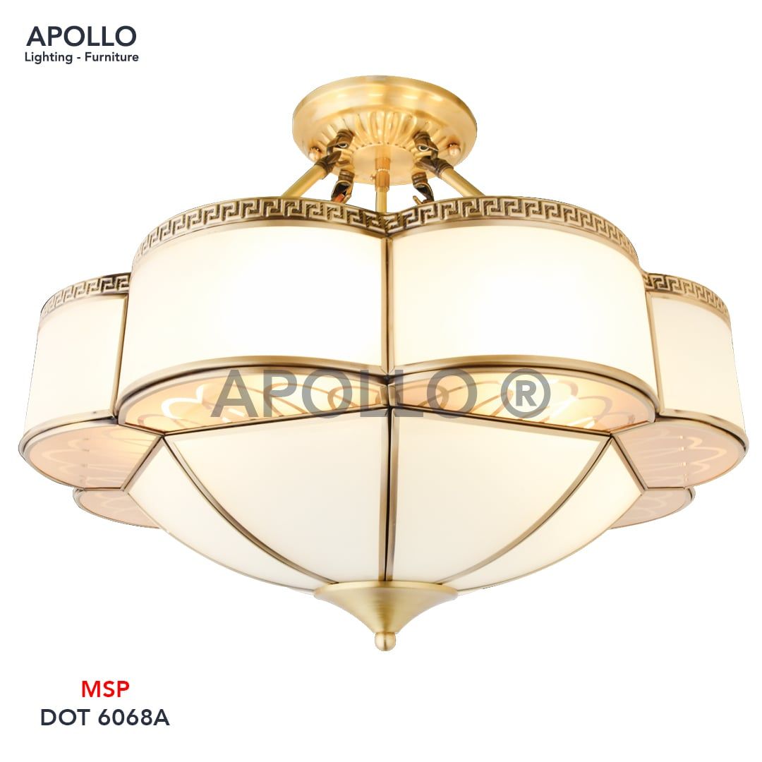 Đèn ốp trần đồng cổ điển cao cấp DOT 6068A – Đèn Trang Trí Apollo Lighting