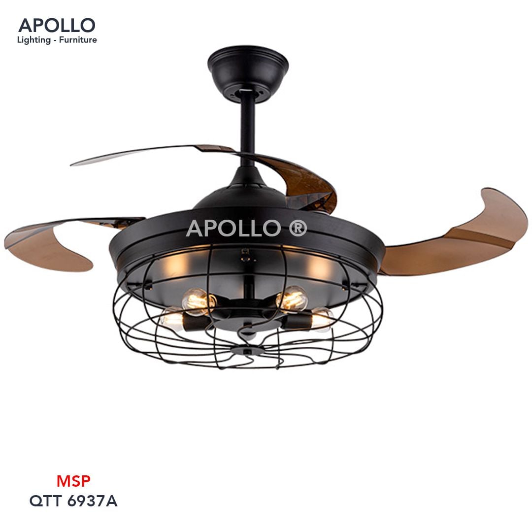 Quạt trần cánh cụp độc đáo QTT 6937A – Đèn Trang Trí Apollo Lighting